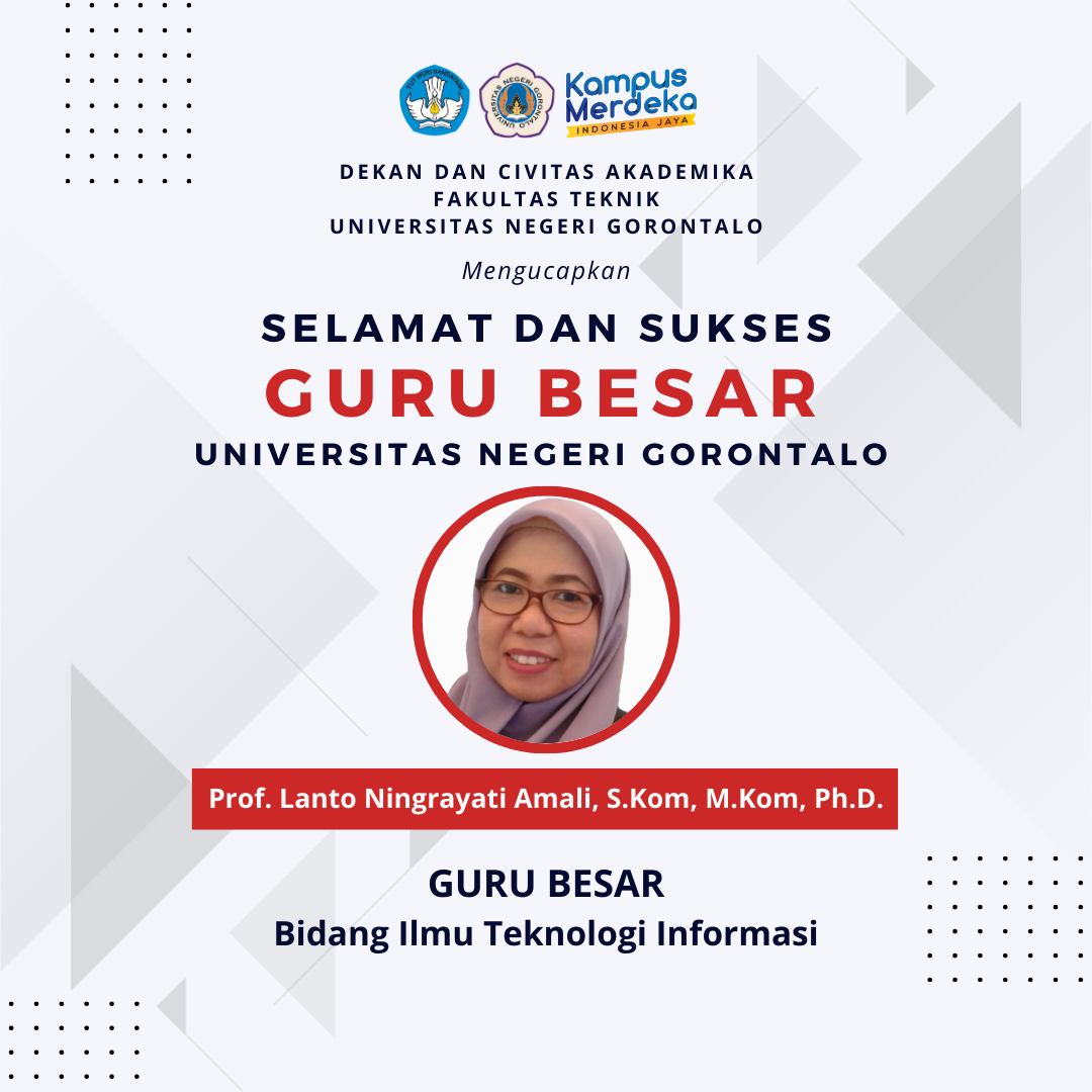 Informasi | Selamat dan Sukses Prof. Lanto Ningrayati Amali, S.Kom, M ...